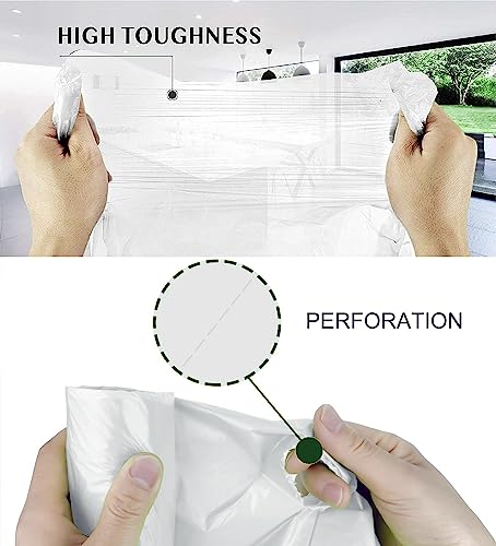 2.6 Gallon Trash Bags, 100 Counts Strong Durable Small Garbage Bags Ultra Thick Recycling Eco-Friendly Trash Can Liner Waste Bin Bags for Bathroom Kitchen Bedroom Office Car Pet (White)