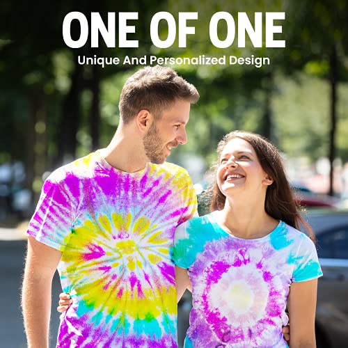 Tie Dye Kit - Tie Dye Kits for Kids - Includes 4 White T-Shirt - 12 Large Colors Tie Dye - Tie Dye Kits for Adults - Tie Dye Party Supplies - tie dye kit for large groups - tye dye kit - Tyedyedye Kit