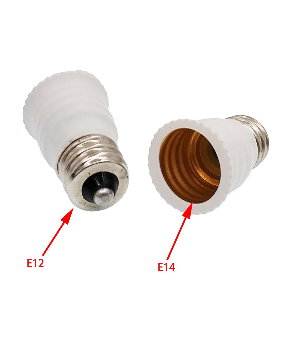 6pcs E12 to E14 Adapter,E12 to E14 Lamp Socket Adapter, Lamp Holder LED Bulb Base Adapter, E12 US Chandelier Base to E14 EU Candelabra Base Converter(6pcs E12 to E14 Adapter)