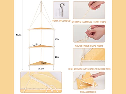 Tinkiture Designs Corner Hanging Shelf (Natural)