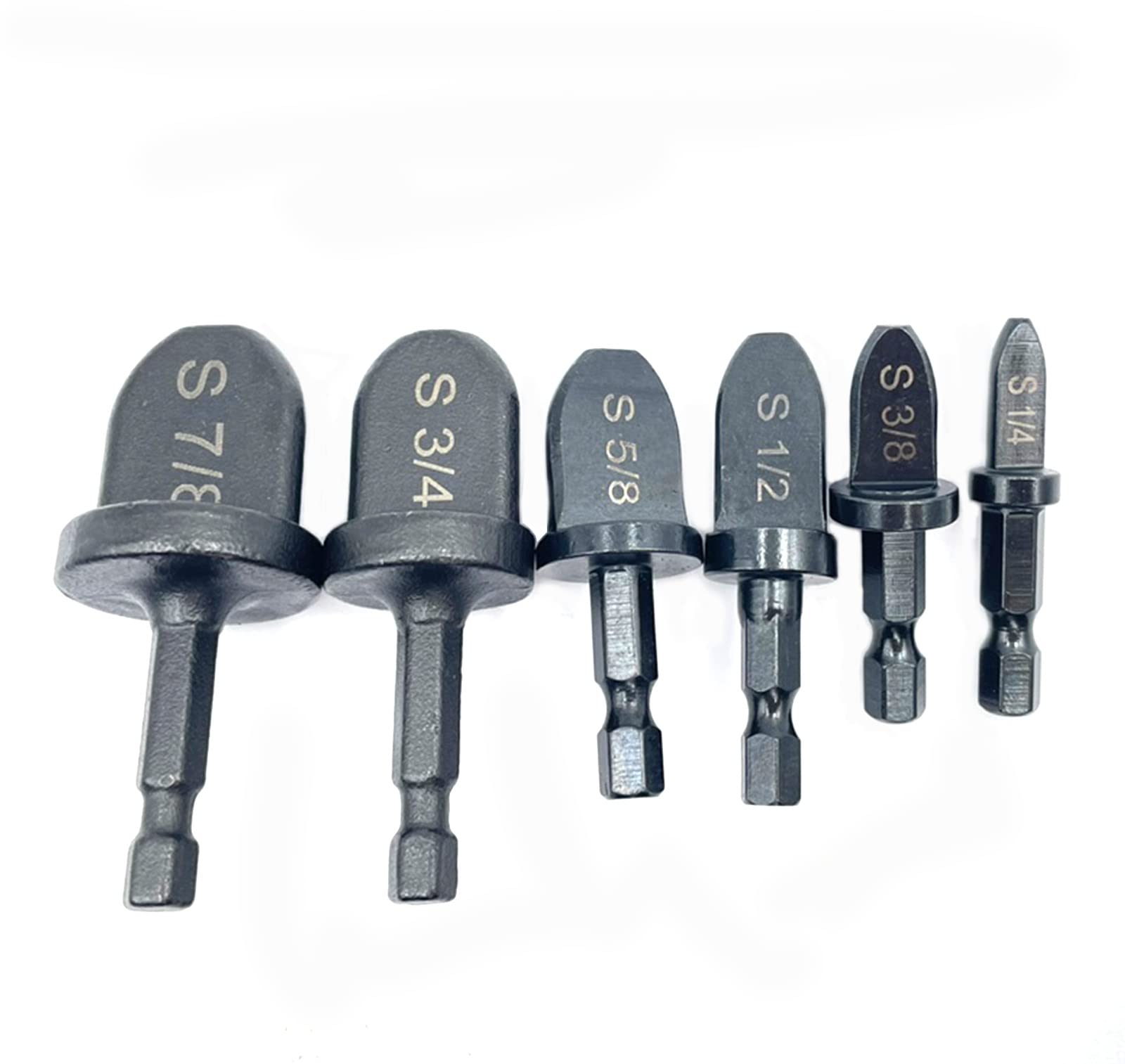 6pcs Swaging Tool Drill Bit Set,Air Conditioner Copper Tube Expander Professional Manual Soft Copper Pipe Flaring Tools,HVAC Repairing Set with 1/4'', 3/8'',1/2'', 5/8'',3/4'',7/8''Bits