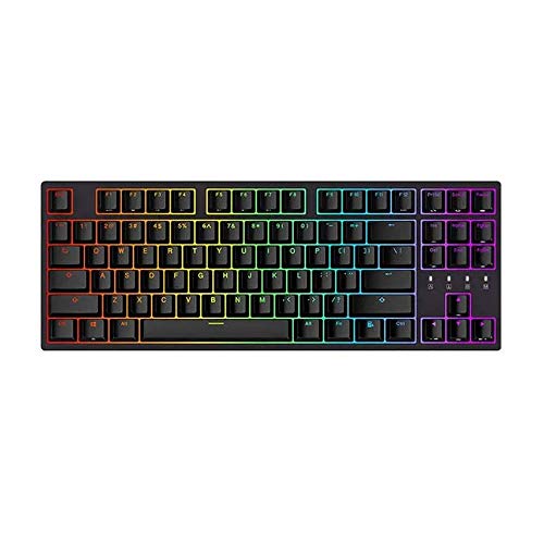 KXA WanuigH Mechanical Keyboard Gaming Keyboard Nebula RGB Cherry MX Switch PBT Keycaps Gaming Keyboard for PC/Mac Gamer, Typist (Color : Black, Size : Red Switch)