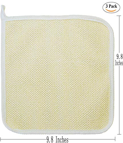 3 pcs/set Dual-Sided With Soft Weave Exfoliating Scrub and Soft Terry Cloth Towel Home Spa Exfoliating Face and Body - Shower Scrubber - Remove Dead Skin -Great for Skin Care in the Massage Bath