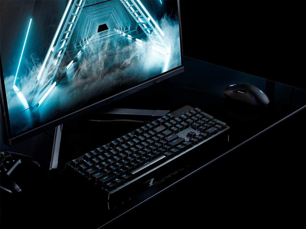 Monoprice Dark Matter Collider Mechanical Gaming Keyboard - Cherry MX Red, Full RGB Customization, Wired, Full N-Key Rollover
