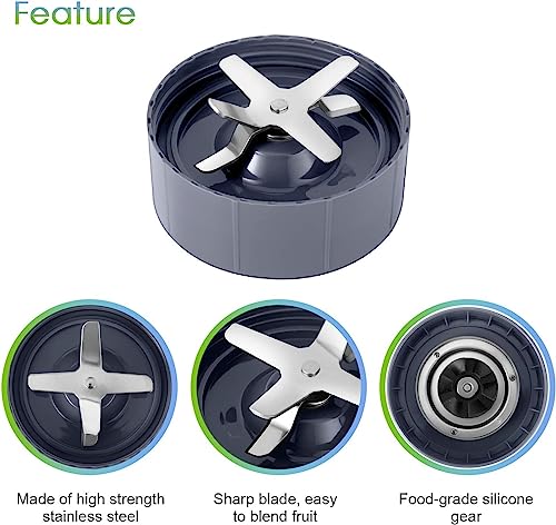 8 Pieces Blender Replacement Parts Extractor Blade for NutriBullet 600w 900w including Gasket Shock Pad and Gear