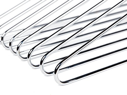 8 Quality Hangers Heavy Duty Metal Suit Hanger Coat Hangers with Polished Chrome (Suit Coat Hanger)