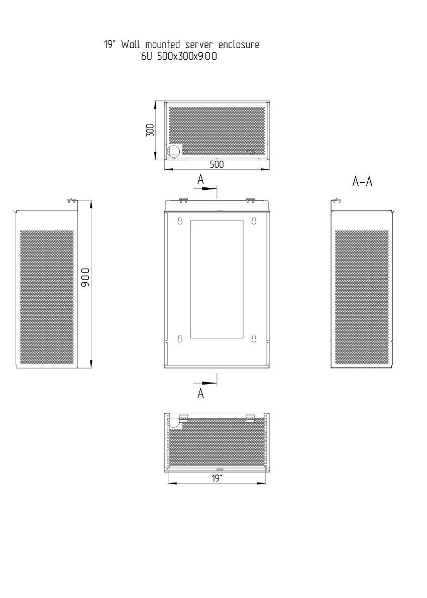6U Wall Mount Rack Network Cabinet Enclosure - Vertical Server Equipment, Durable Mini Design, Efficient Cooling, Secure Lock, Easy Installation, Steel Construction