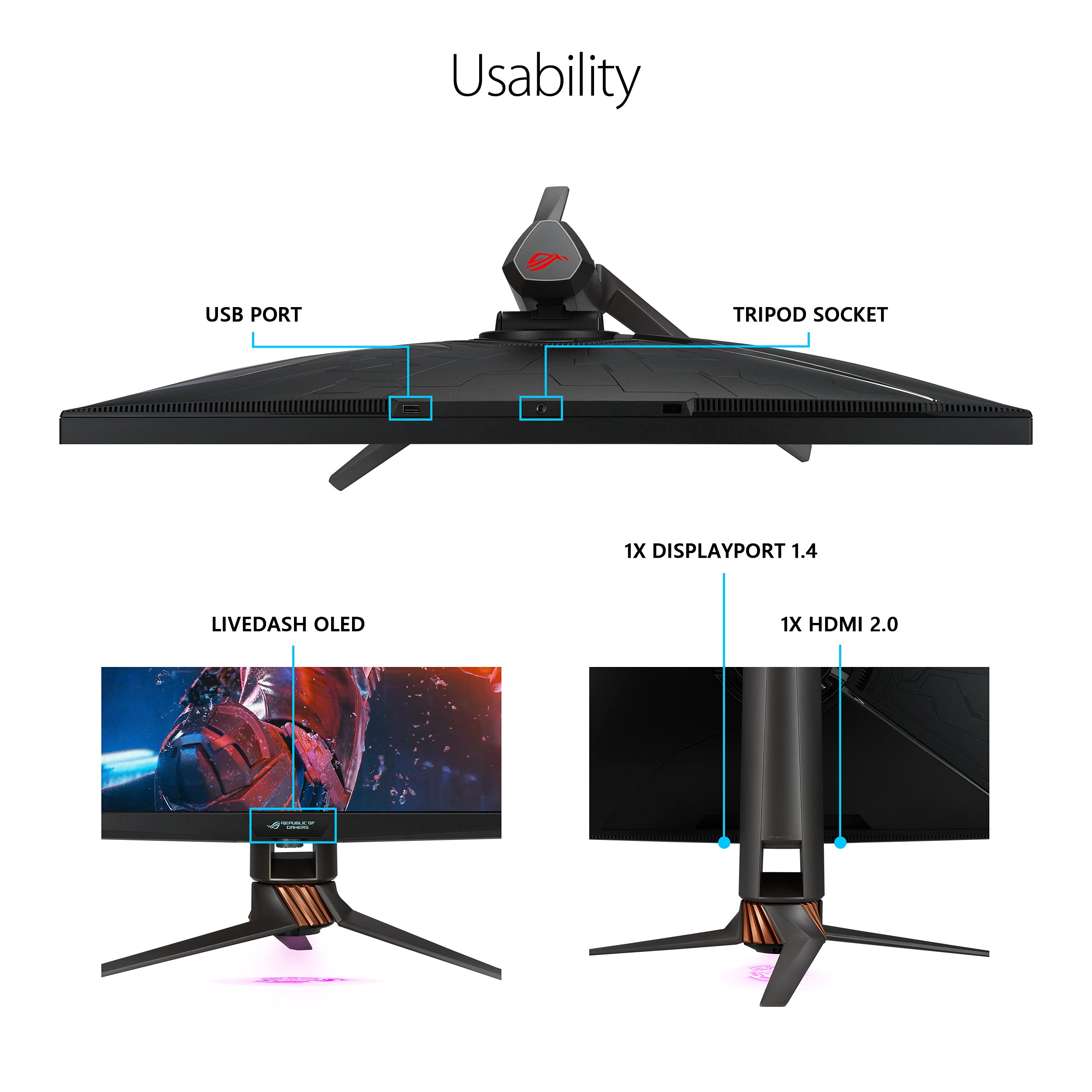 ASUS ROG Swift 32 inches 4K HDR 144Hz DSC Gaming Monitor (PG32UQX) (Renewed)