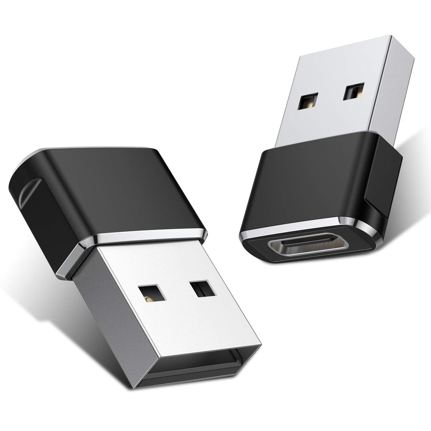 Basesailor USB to USB C Adapter 2Pack,Type C Female to A Male Power Adapter for iPhone 16 15 14 13 Mini Pro Max,CarPlay,Airpods,iPad Air 4 5,Samsung Galaxy Note 20 S24 24 S23 FE Plus Ultra,Google 9 8
