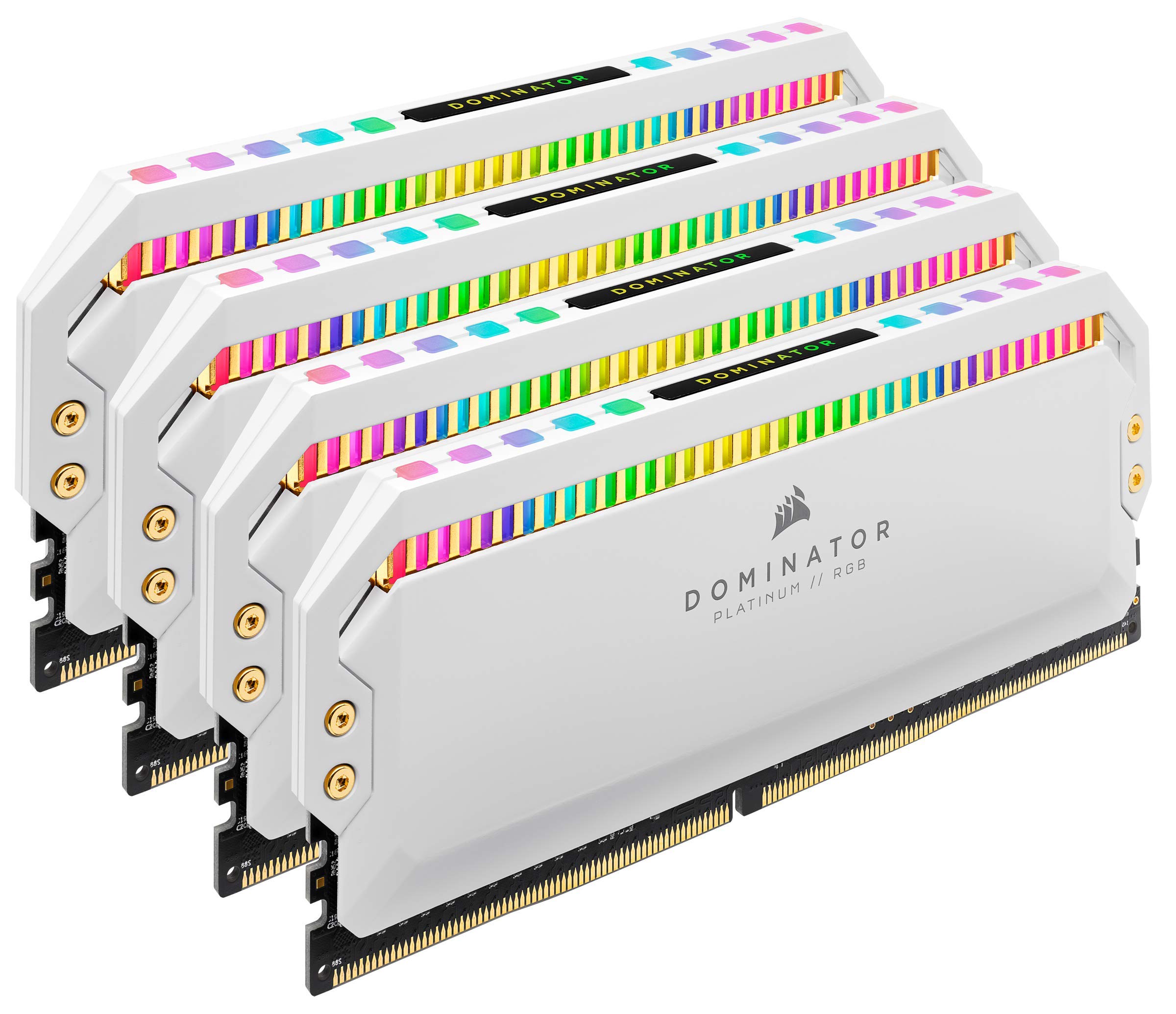 Corsair Dominator Platinum RGB 64GB (4x16GB) DDR4 3200MHz C16 Desktop Memory (12 Ultra-Bright CAPELLIX RGB LEDs, Patented Dual-Channel DHX Cooling Technology, Intel XMP 2.0 Support) White