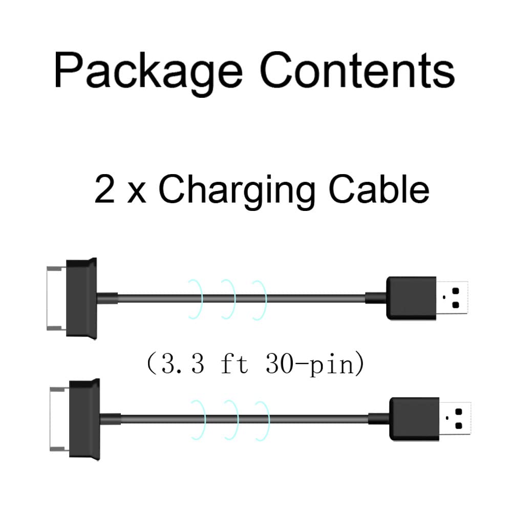 Lisheng 2Pack Black 3.3FT 30 Pin USB Charging Cable Cord for Galaxy Tab 2 10.1"/7.0",10.1"/8.9",Tab 7.7 Plus,Gt-n8013 Gt-p5113 Sgh-i497 i915 Note 10.1 GT-N8000,P5100,P3110,P7510 Tablet Charger Cable
