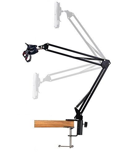 Acetaken 33'' Articulating Arm Phone Mount Stand for Baking Crafting Demo Videos / Live Streaming (Compatible with 4-6.5'' Screen Smartphone)
