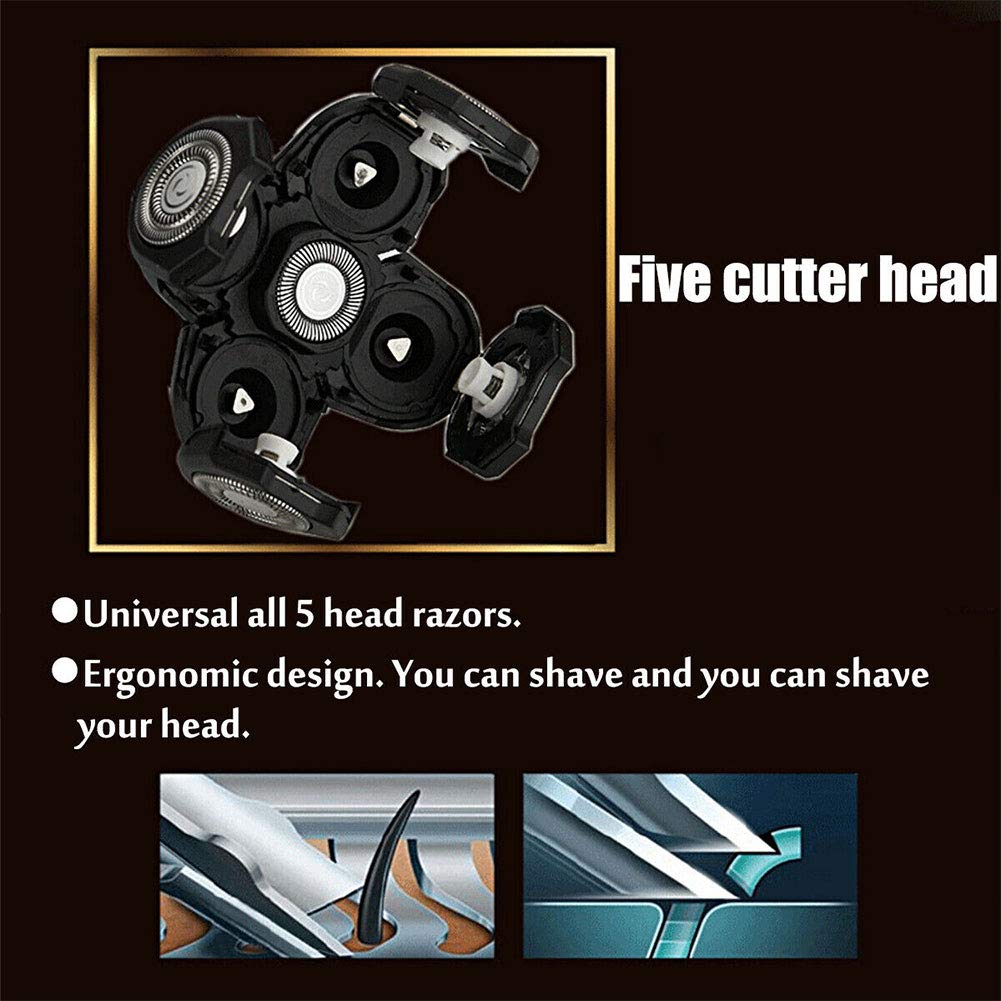 5 Head Shaver Heads, Shaver Blade Heads Shaver Replacement for Electric Razor Shaving Bald Tool, Head and Face Electric Razor Shaver Head