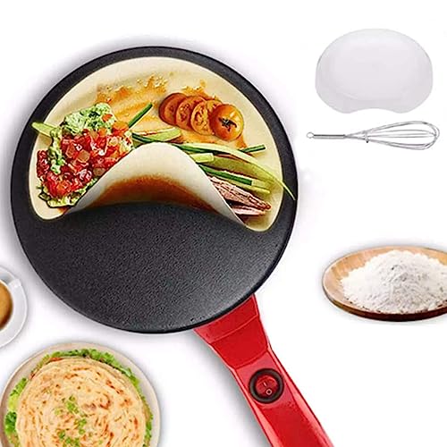 8" Electric Crepe Maker, Portable Crepe Maker Cordless Crepe Pan Maker Griddle Crepe Pan with Non-Stick Coating for Crepes, Blintzes, Pancakes, Bacon, Tortillas