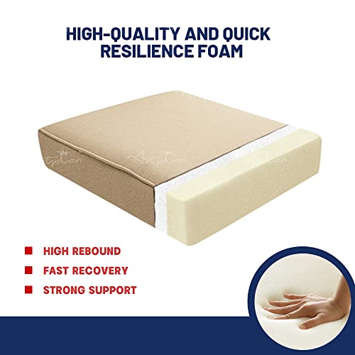 ARTPLAN Outdoor Loveseat Cushions,All Weather Patio Cushions Set of 5,46"x24"x4",Apricot