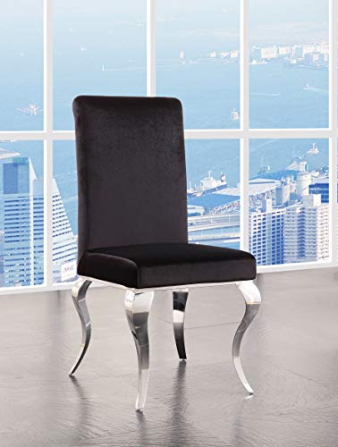 ACME Fabiola Side Chair (Set-2) - - Fabric & Stainless Steel