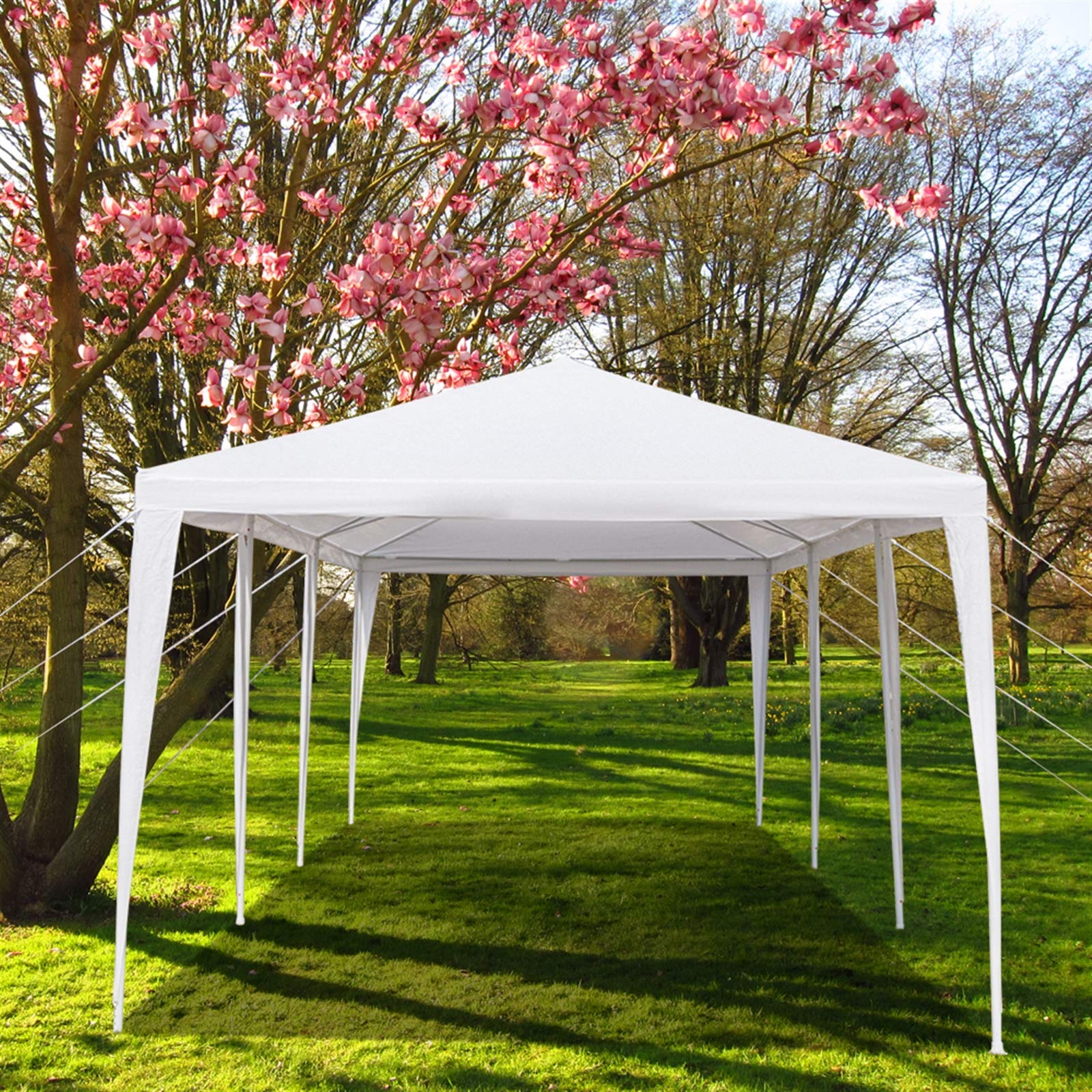10x30 Feet Heavy Duty Canopy Tent - 8 Sides 2 Doors Waterproof Gazebos, Instant Shelter Beach Canopy for Wedding Camping Birthday Party (White)