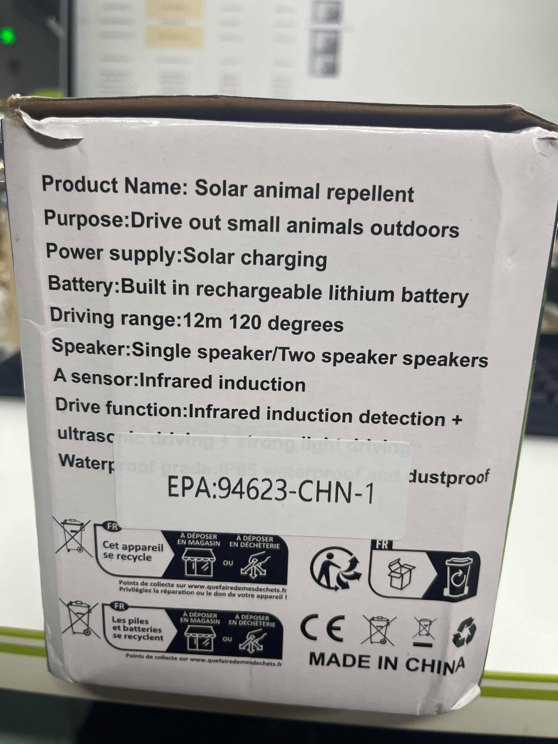 2 Pack Ultrasonic Cat Repellent Outdoor, Waterproof Solar Animal Deterrent with Motion Sensor for Deer Squirrel Cat Dog Skunk Rabbit Raccoon, Deer Repellent Devices