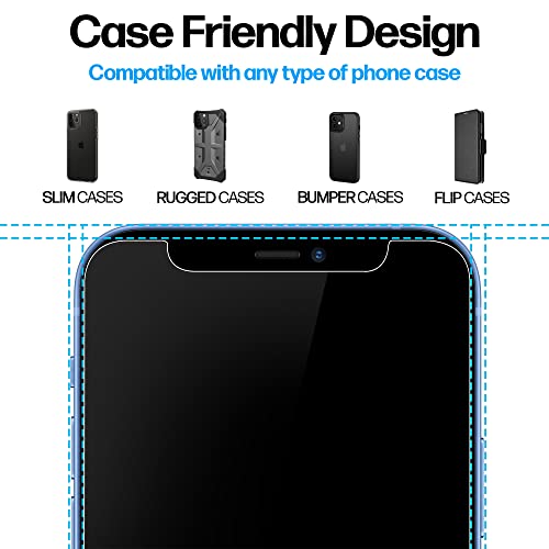 Power Theory Designed for iPhone 12 Pro Max Screen Protector Tempered Glass [9H Hardness], Easy Install Kit, 99% HD Bubble Free Clear, Case Friendly, Anti-Scratch, 2 Pack