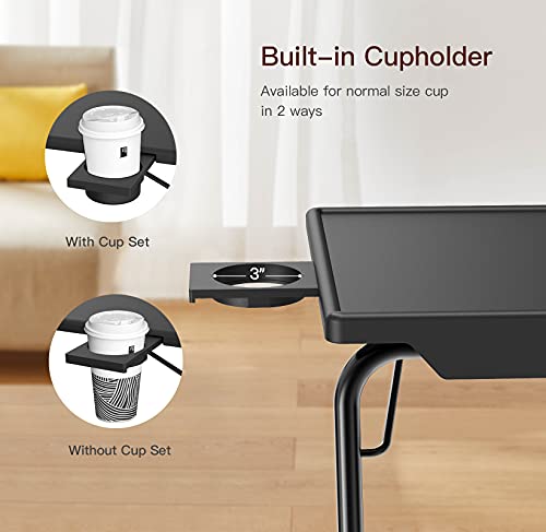 Adjustable TV Tray Table - TV Dinner Tray on Bed & Sofa, Comfortable Folding Table with 6 Height & 3 Tilt Angle Adjustments by HUANUO (2 pack)
