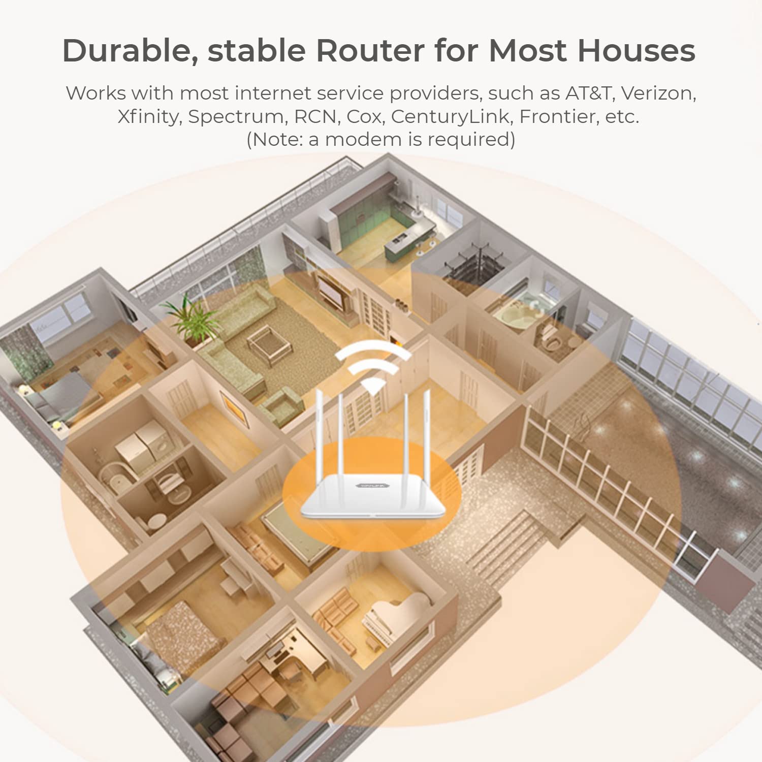 Gigabit WiFi Router,WAVLINK Home Router 1200Mbps WiFi Router,High Power Wireless Wi-Fi Router,Dual Band 5Ghz+2.4Ghz with 2 x 2 MIMO 5dBi Antennas Internet Router