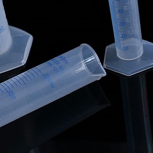 10Pack 100ml Plastic Graduated Cylinder, Plastic Measuring Cylinder Set, 2-Sided Marking Lab Cylinders, Clear Science Measuring Cylinder for Home and School Science, Laboratory Supplies