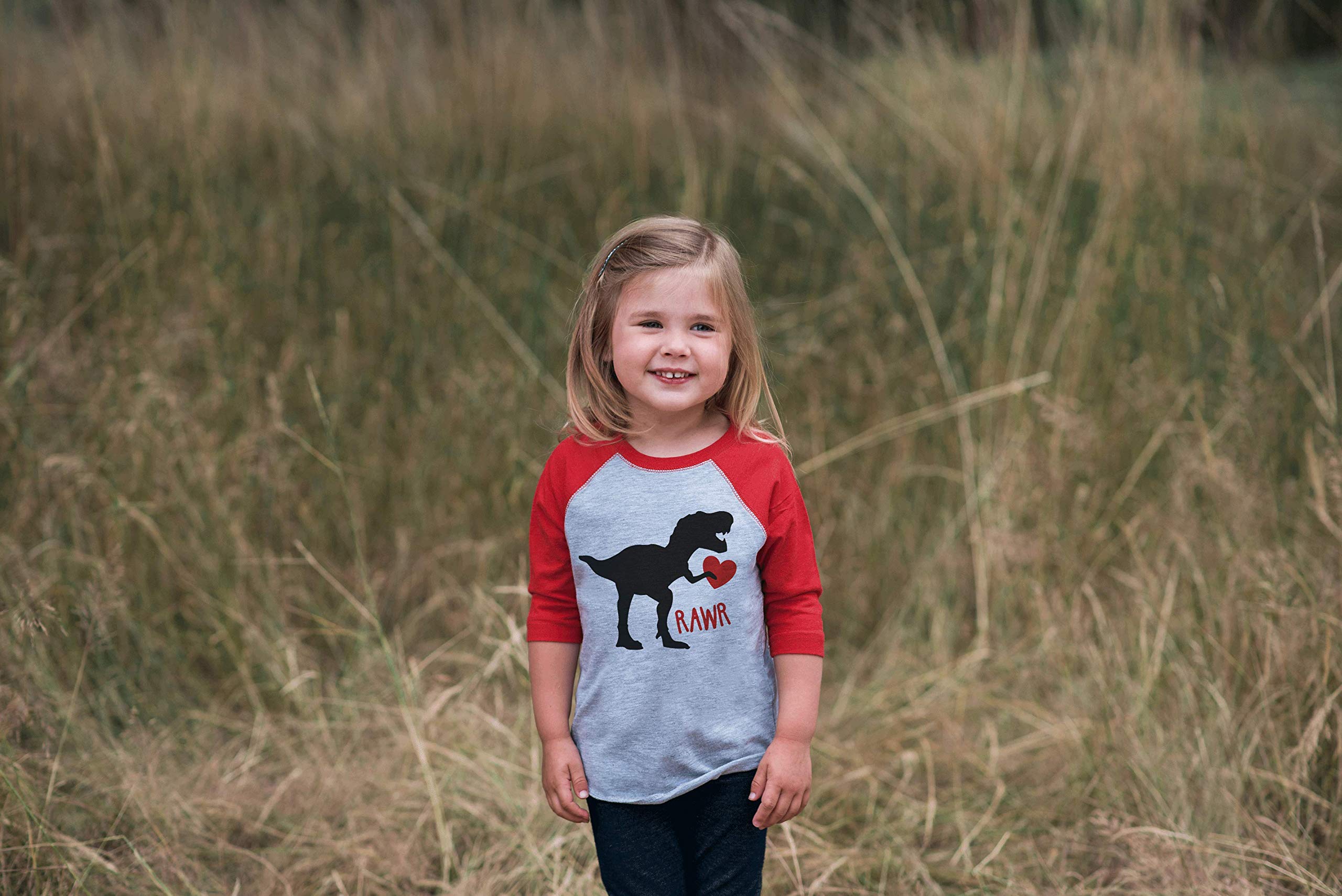 7 ate 9 Apparel Kids Dinosaur Happy Valentine's Day 5T Red Shirt