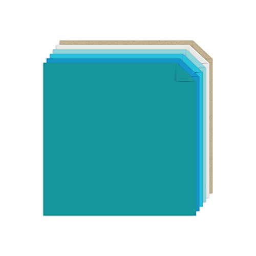 Astrodesigns Crafting Cardstock, 12" x 12", 65 lb./176 gsm, 6-Color Ocean Assortment, 84 Sheets (91794)