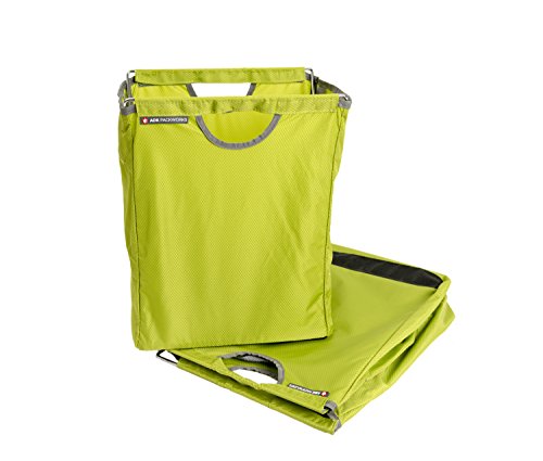 ADK Packbasket (Green) Multifunctional Durable Structured Tote / Reusable Shopping Bag That Folds Flat / Holds 30 lbs.