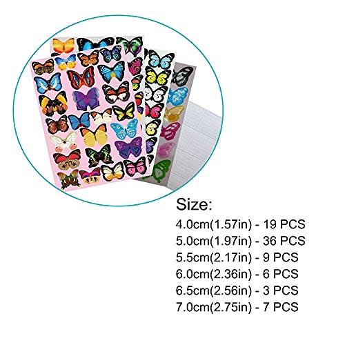 80 PCS Butterfly Wall Decals, 3D Butterfly Wall Decor Stickers for Home Wall Decor Room Nursery Decor