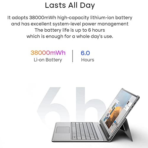 13 Inch Tablet, 2K IPS Display 16GB DDR4 1TB SSD HD Touch Screen Tablet, Magnetic Keyboard 5200mAh Tablet with Stylus for Office, Home, Work