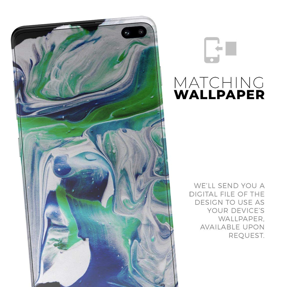 DesignSkinz Liquid Abstract Paint V39 Protective Vinyl Decal Wrap Skin Cover Compatible with The Samsung Galaxy S20 (Screen Trim & Back Glass Skin)
