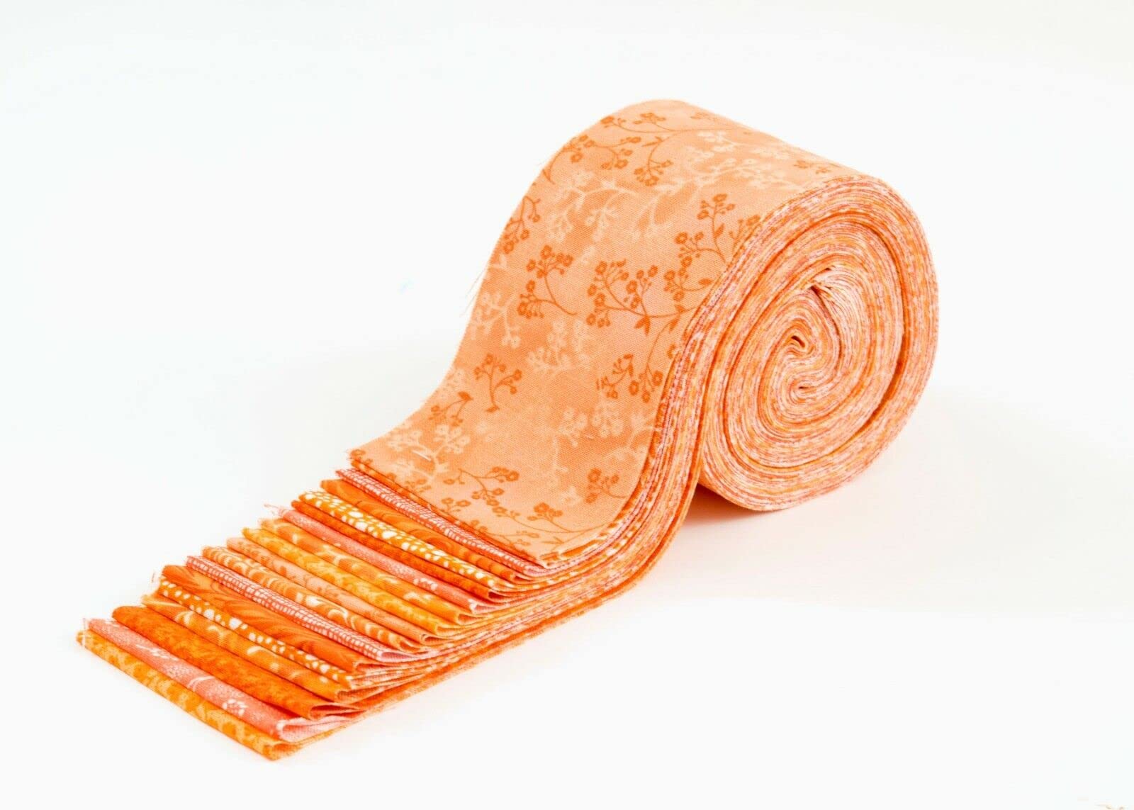 18-pc It's All Orange Jelly Roll 2.5" pre-Cut 100% Cotton Fabric Quilting Strips