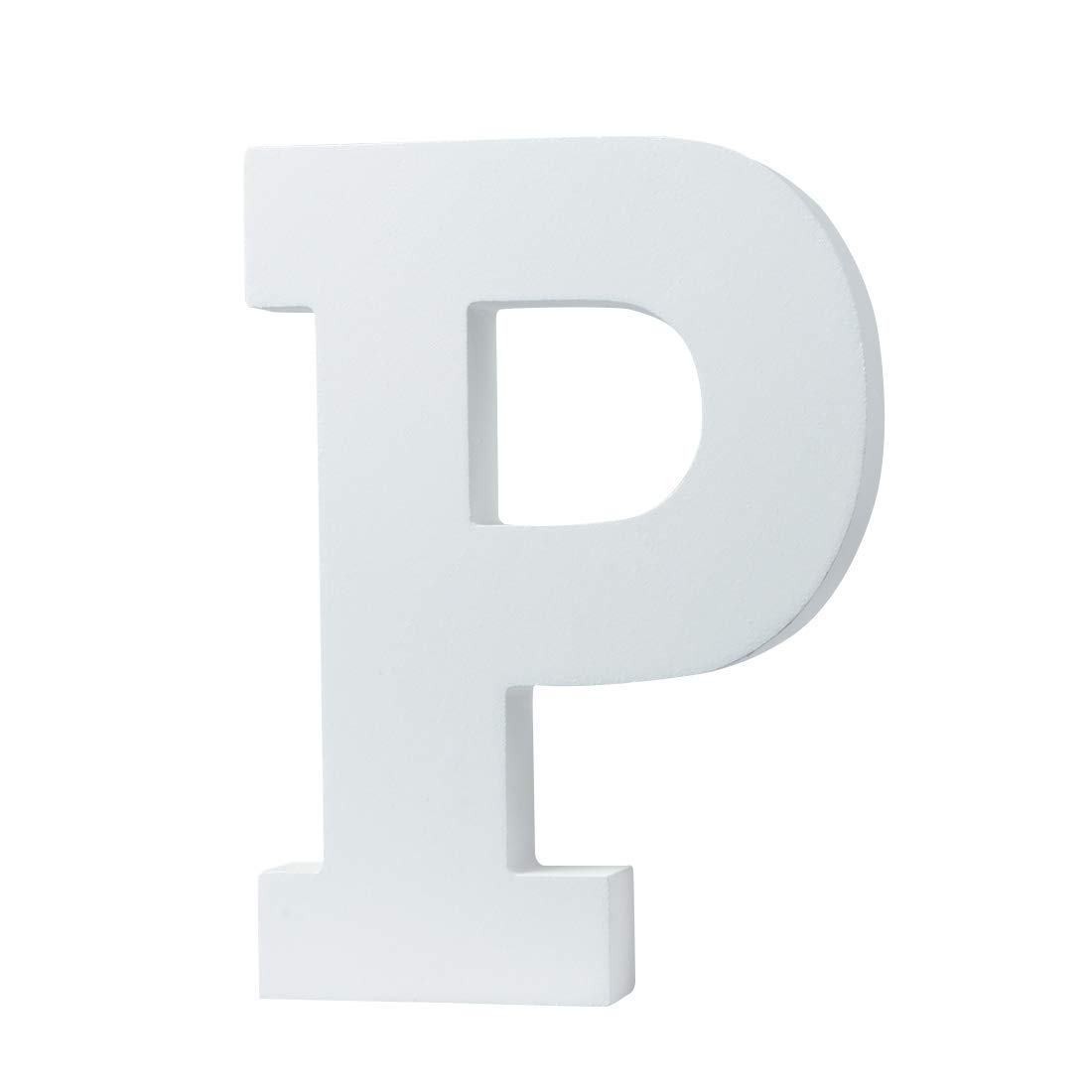 5.9"๏ผL x4.3(H) x0.8(W) 15x11x2cm Wall Letters Marquee Alphabet P Wood Wooden Number DIY Block Words Sign Hanging Decor Letter for Home Bedroom Office Wedding Party Decor White