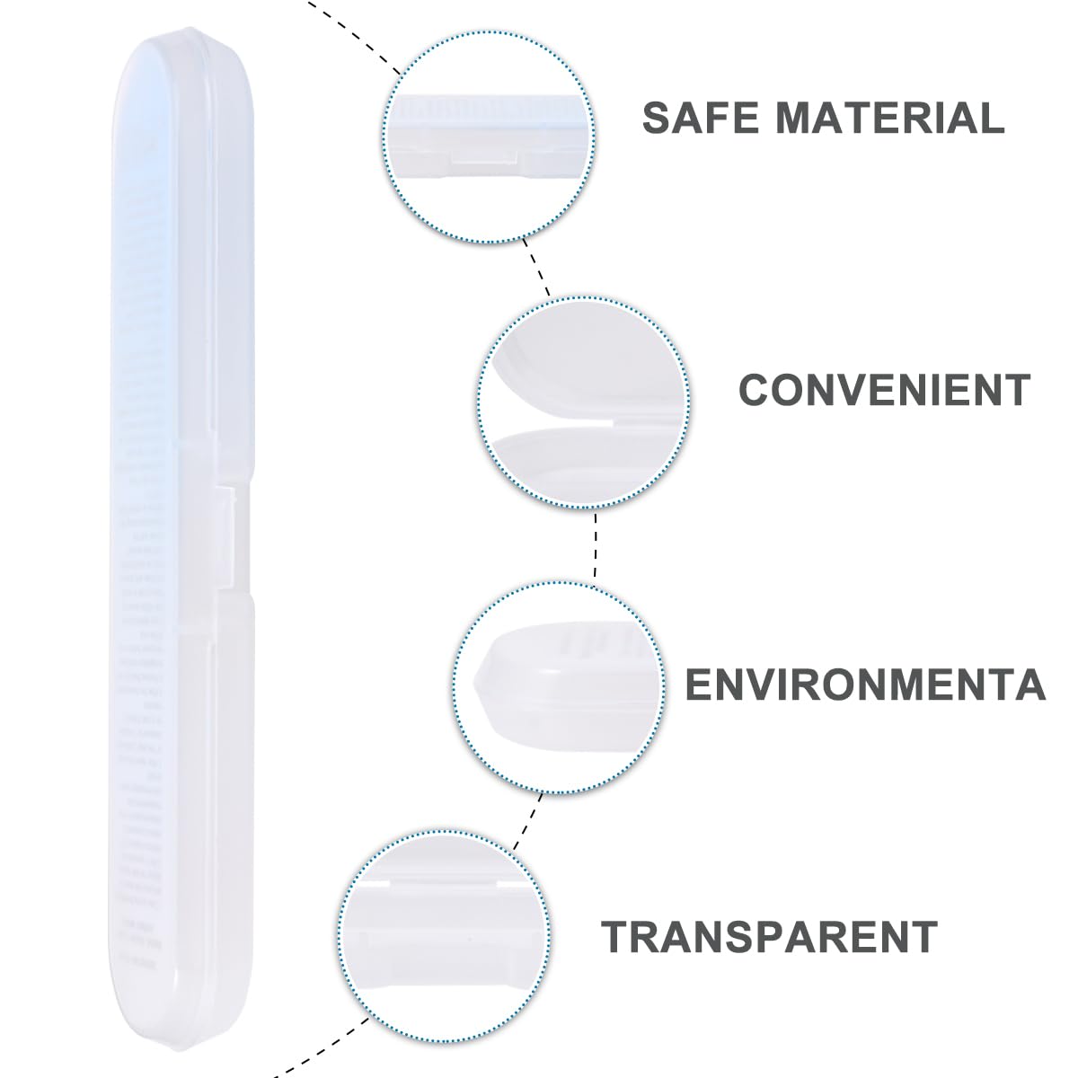 2Pcs Thermometer Case Plastic Digital Thermometer Storage Box Thermometer Containers for Adult 14.5x3x1.5cm (Transparent Color)