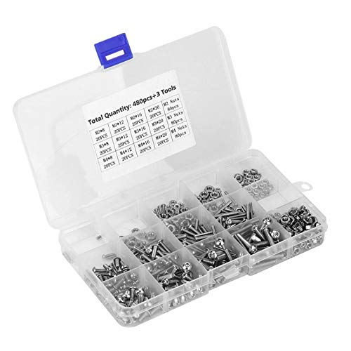 Screw 480Pcs Screw Machine Stainless Steel Set Screws and Bolts for Laptop/Phone/PC/Hard Disk/Keyboard M2/M3/M4 Fasteners tornillos