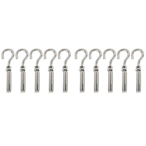 10 Pcs Expansion Bolts Hook Opening Hole Stainless Steel for Medical Communication Equipment, Wall Ceiling Hanging