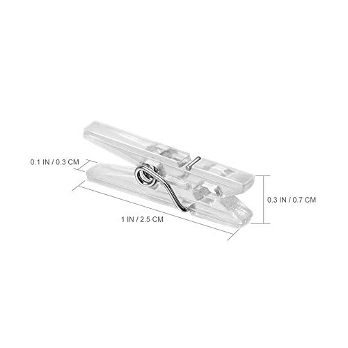 20/50/100pcs Transparent Clips,Spring Hanging Clips Clothes Plastic Clamp Line Clips Clothespins for Photos Cloth Paper(3.4cm 20pcs)