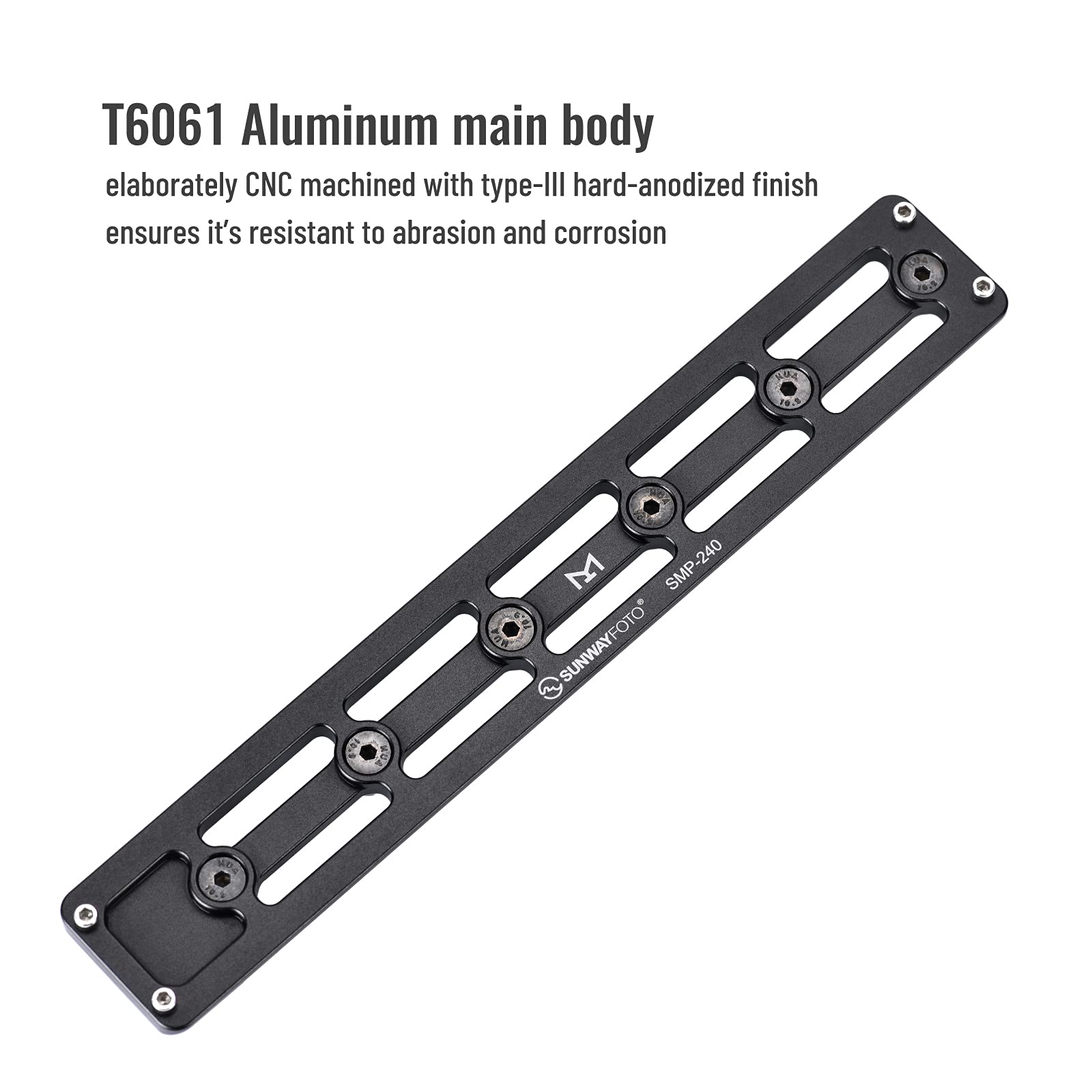 SUNWAYFOTO SMP-240 9.45 inch M-Lok Arca Rail Mount Adapter to Arca-Swiss Plate 240mm
