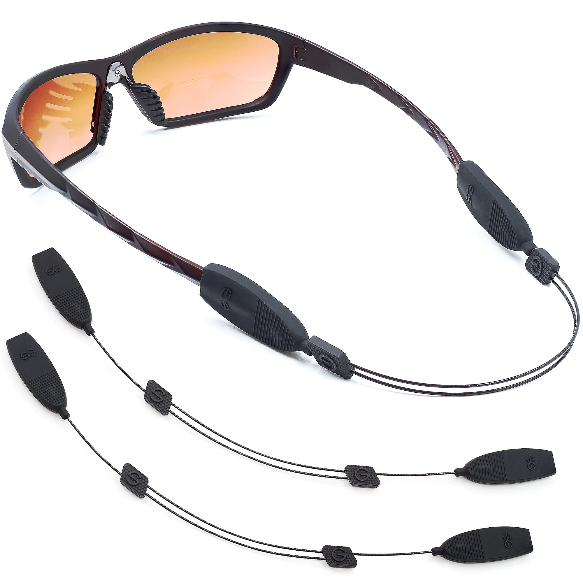 SIGONNA Eye Glasses String Strap Holder - No Tail Glasses Strap - Adjustable Eyeglass Strap - Wired Sunglasses Strap for Men - 14" Glass Lanyard for Women - 2 Cords