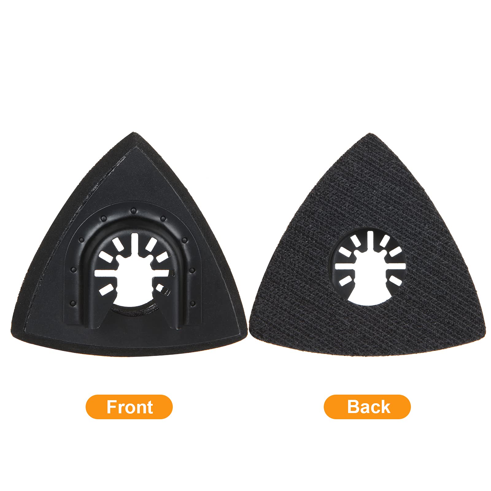 6 Pcs 3-1/8 Inch Power Oscillating Tool Sanding Pads, 80mm Triangle Sanding Pads Universal Quick-Release Multitool Pad for Hook & Loop Sandpaper Fit Dewalt, Dremel, Fein Multimaster, Bosch, Craftsman