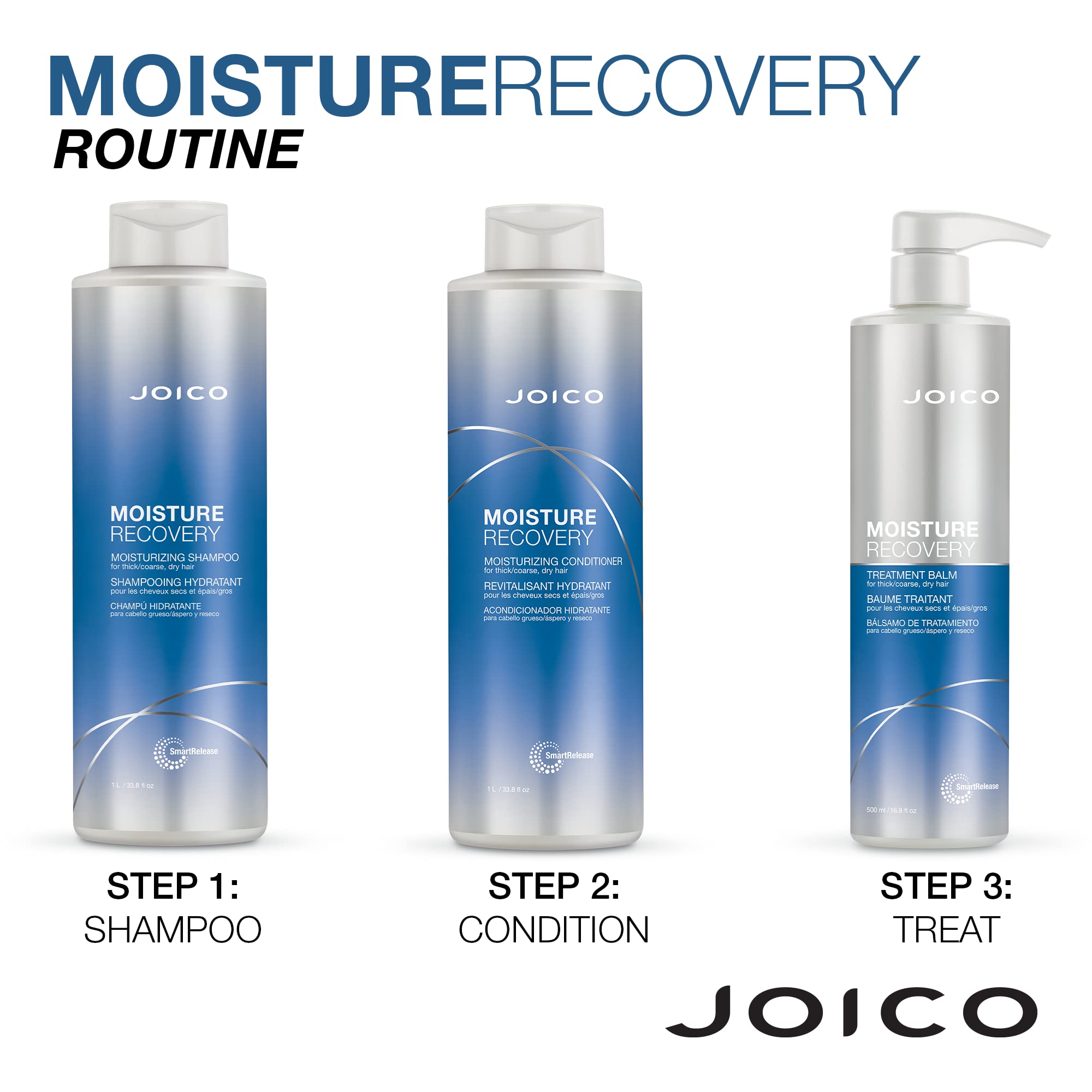 Joico Moisture Recovery Treatment Balm | For Thick, Coarse, Dry Hair | Restore Moisture, Smoothness, Strength, & Elasticity | Reduce Breakage & Frizz | With Jojoba Oil & Shea Butter | 16.9 Fl Oz