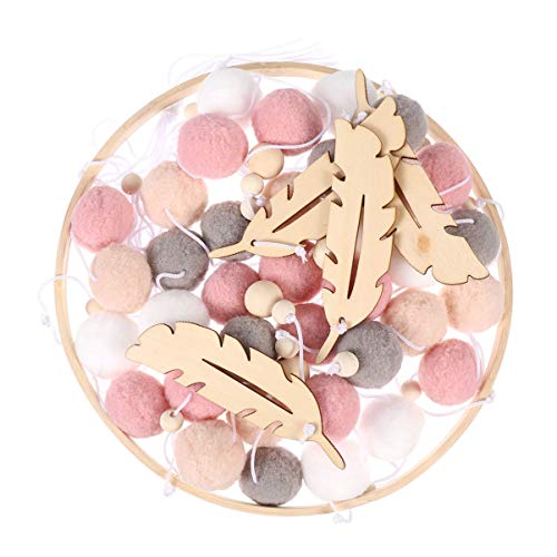 BESPORTBLE Mobile Wooden Further Pompom Ball Wind Chime Bed Bell Nursery Mobile Crib Ceiling Wooden Beads Wind Chime
