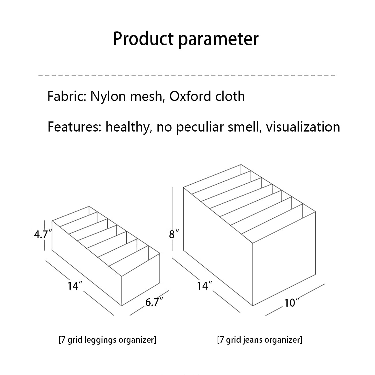 2pcs Washable Wardrobe Clothes Organizer for Folded Clothes.Jeans Compartment Storage Box for Closet Drawer, Foldable Closet Drawer Organize for Bedroom,Dorm Room(7 Grids) (Jeans with 7 Grids-Large)