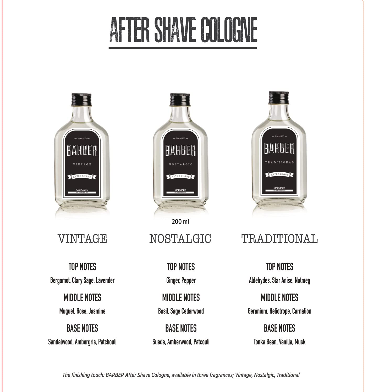 Marmara Barber Cologne - Best Choice of Modern Barbers and Traditional Shaving Fans Travel Size (50 ml, No7)