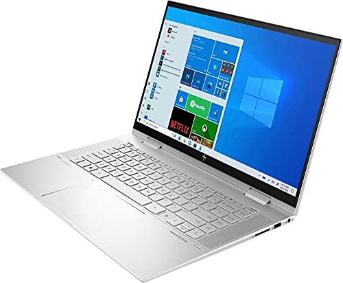 HP Envy X360 15 2-in-1 Business Laptop 15.6" FHD IPS Touchscreen 11th Gen Intel Quad-Core i5-1135G7 (Beats i7-1065G7) 16GB RAM 1TB SSD Backlit Keyboard Fingerprint Win10 Silver + HDMI Cable