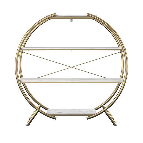 CosmoLiving by Cosmopolitan Bookcase, White Marble