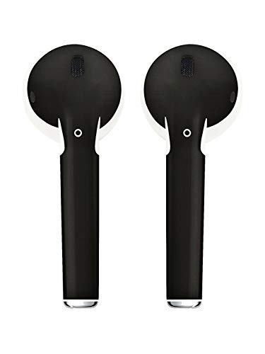 AirPod Charging Protective Case Silicone Cover and Stylish Protective Skins Bundle (Black Case & Matte Black Skin)