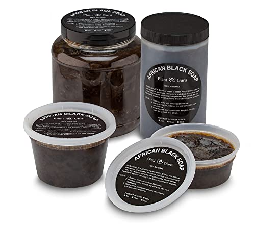 African Black Soap Paste 8 oz. 100% Raw Pure Natural From Ghana. Acne Treatment, Aids Against Eczema & Psoriasis, Dry Skin, Scars and Dark Spots. Great For Pimples, Blackhead, Face & Body Wash.