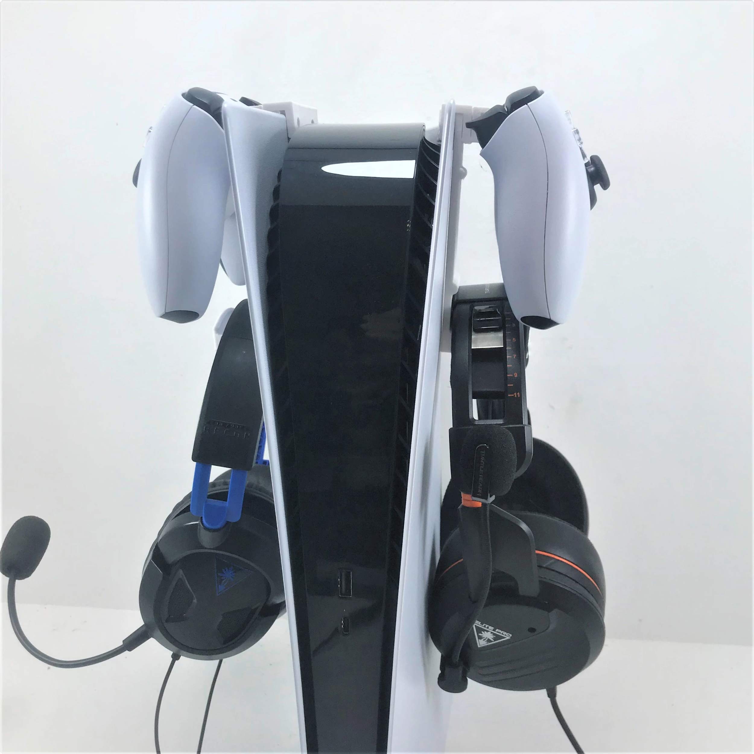 3D Cabin PS5 Controller & Headphone Console Bracket Mount Holder for Play Station 5 Digital Or Disc DualSense (Left & Right Pack) Grey